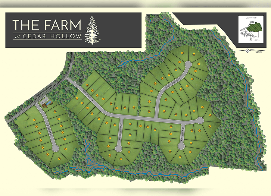 Site Plan for The Farm at Cedar Hollow - New Home Community in ...